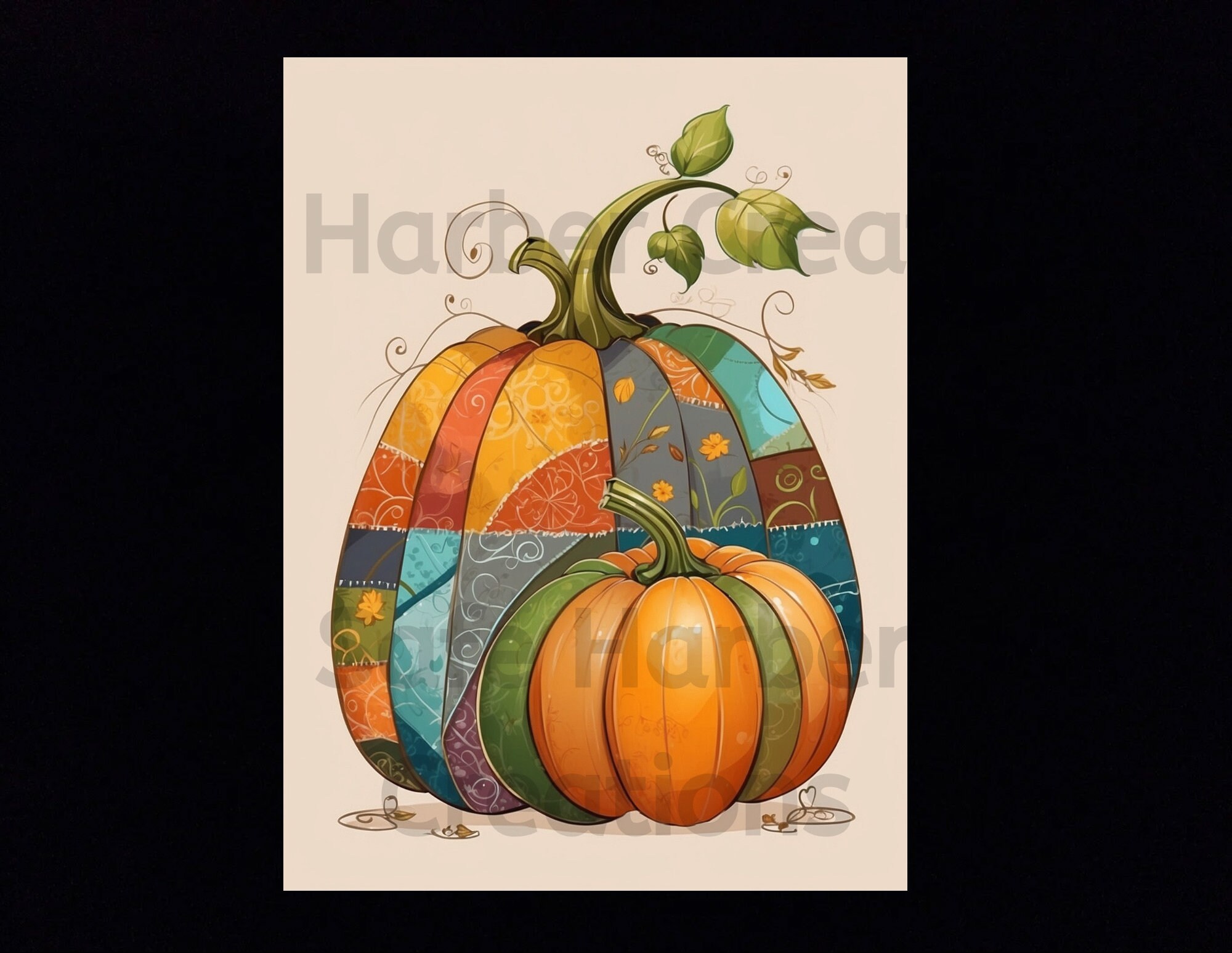 Pumpkin Patchwork Coloring Pages, 20 Images, Instant Download ...
