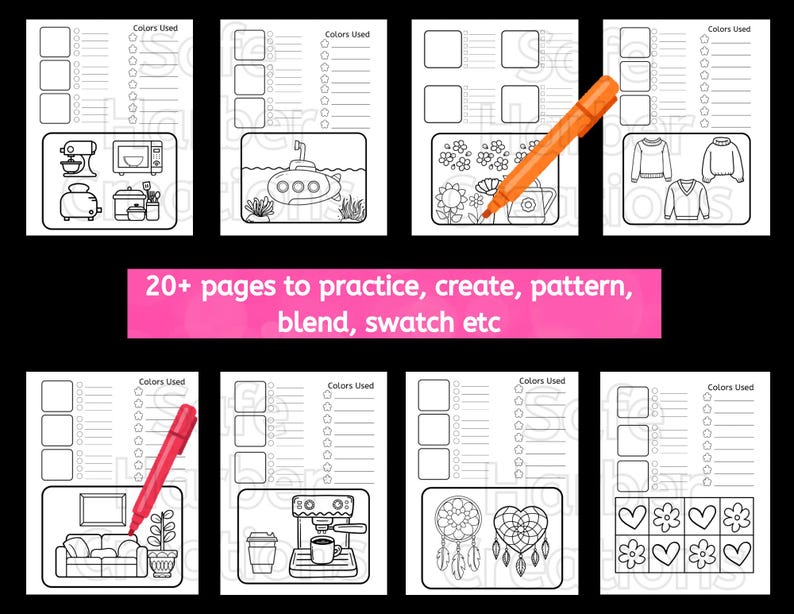 Coloring Practice, Pattern Practice, Color, Shade, Create. 20 + Pages ...