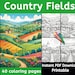 Country Fields Coloring Pages, 40 Pages, Instant Pdf Download ...