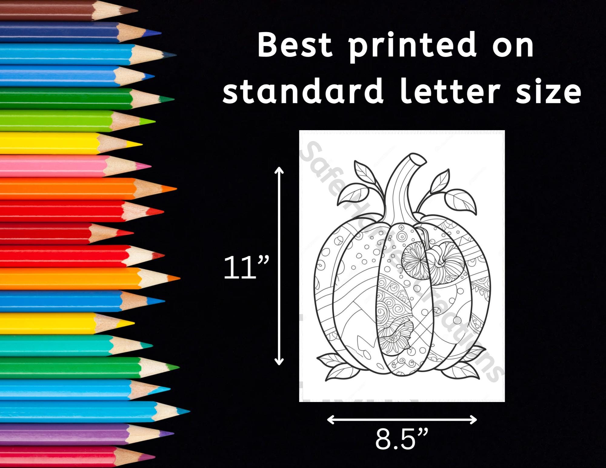 Pumpkin Patchwork Coloring Pages, 20 Images, Instant Download ...