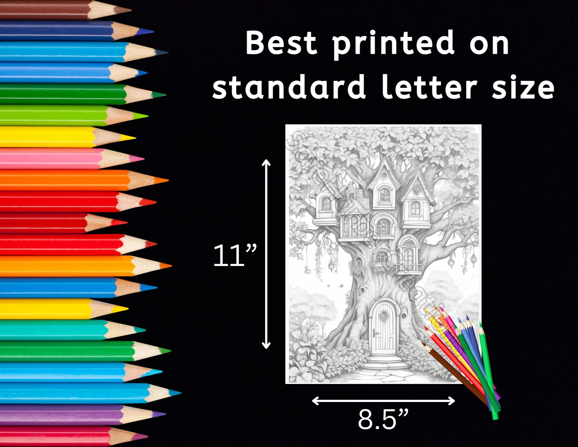 Window Tree Coloring Pages, 35 Pictures, Instant Download, Printable ...