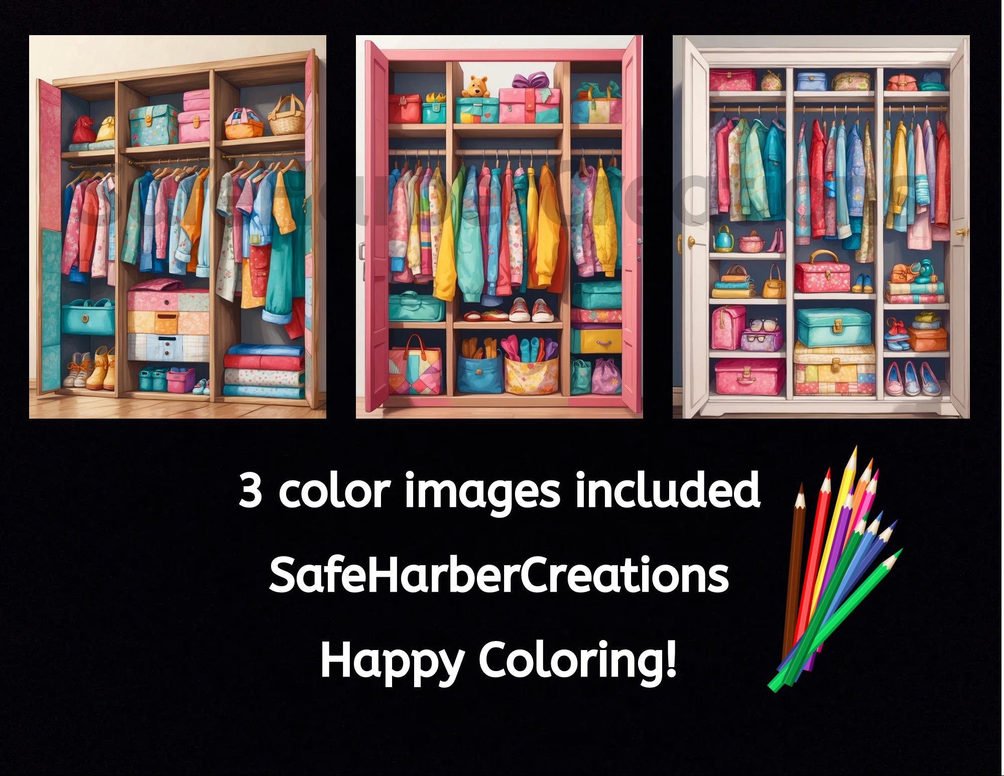 Closet Space Coloring Pages, 40 Pages, Instant Download, Printable ...