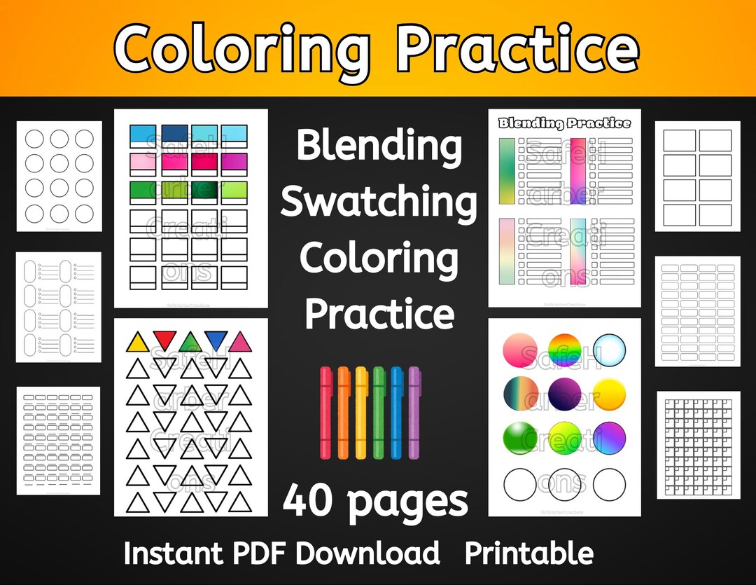 Swatch Chart, Blending, 40 Blank Work Sheets, Practice Sheets, Color ...