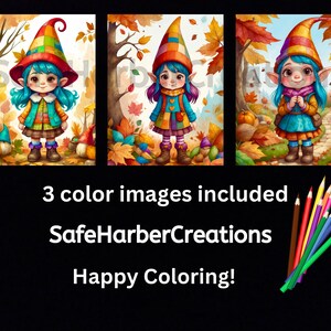 Gnome Girls in Fall Coloring Pages, 45 Pages, Instant Download ...