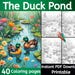 The Duck Pond Coloring Pages, 40 Images, Instant Download, Printable ...
