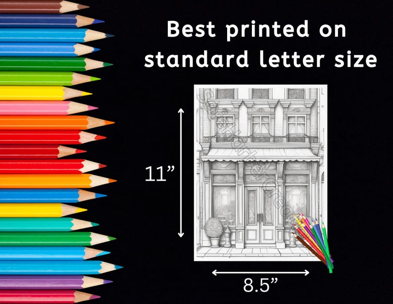 Vintage Shopfront Coloring Pages, 25 Images, Instant Download ...