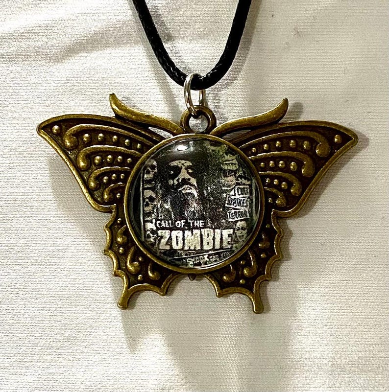 Resin Pendant Call of the Zombie Cord Necklace Pendant Halloween - Etsy