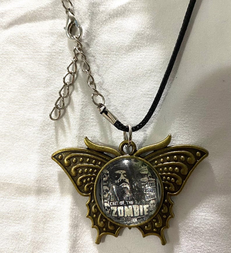 Resin Pendant Call of the Zombie Cord Necklace Pendant Halloween - Etsy