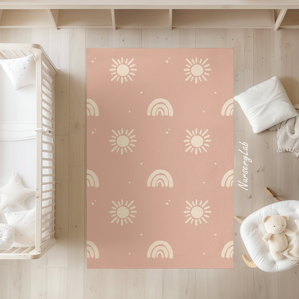 Boho Rainbow Rug, Nursery Rug, Kids Area Rug, Washable Non Slip Soft ...