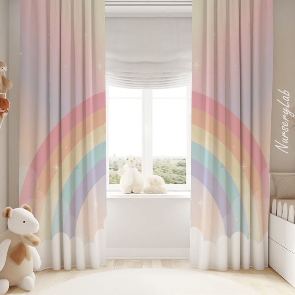 Rainbow Baby Girl Curtain - Etsy