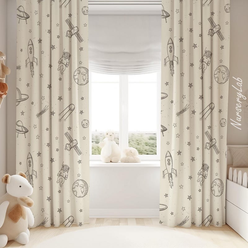 Kids Space Themed Curtains - Etsy UK