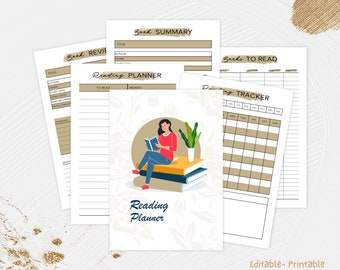 Reading Planner Bundle Printable, Reading Journal, Reading Challenges ...