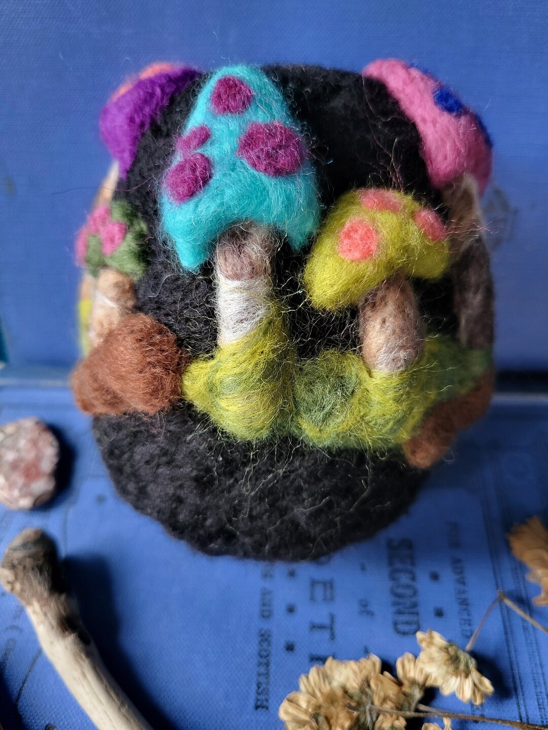 Felted Toadstool Shamanic Rattle, Witchy Tools, Spiritual Gifts, Nature ...
