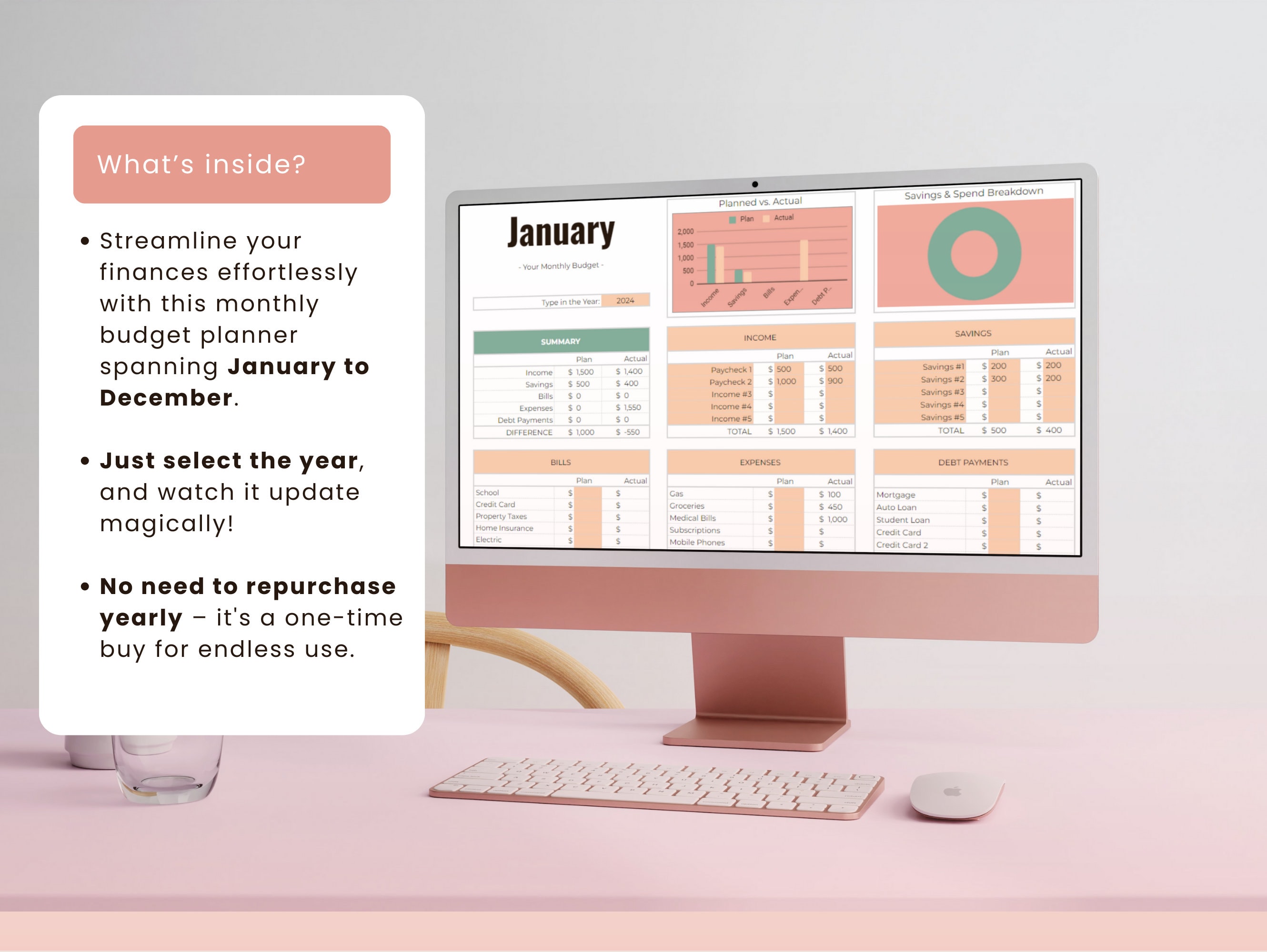 2025 Annual Budget Spreadsheet | Google Sheets Budget Template, Monthly ...