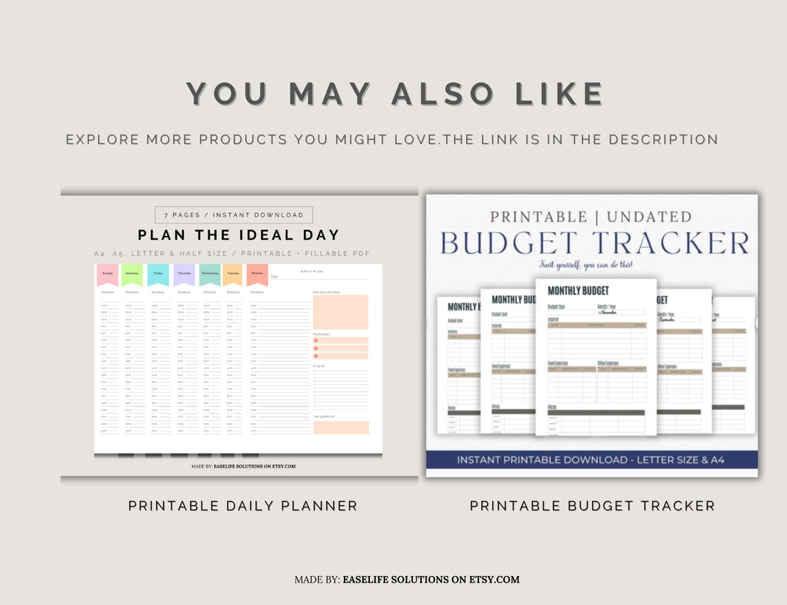 Printable Monthly Income Statement Tracker, Income Expense Tracker ...