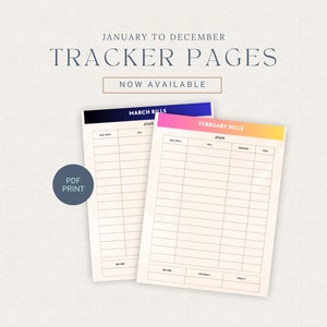 Bill Payment Tracker, Printable Monthly Bill Organizer & Checklist ...