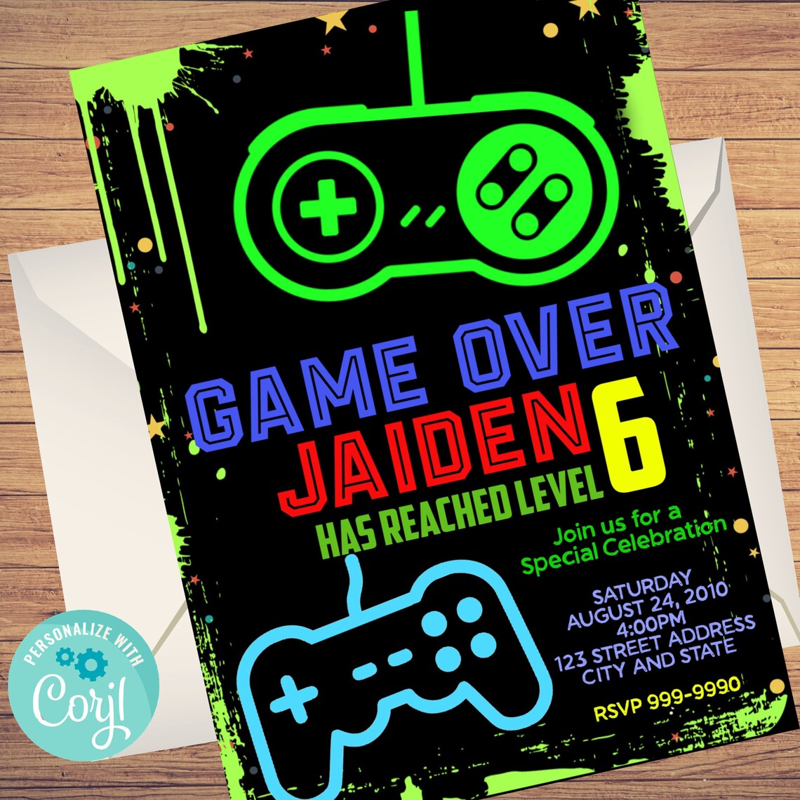 Editable Video Game Birthday Invitation, Template Gamer, Video Invite ...