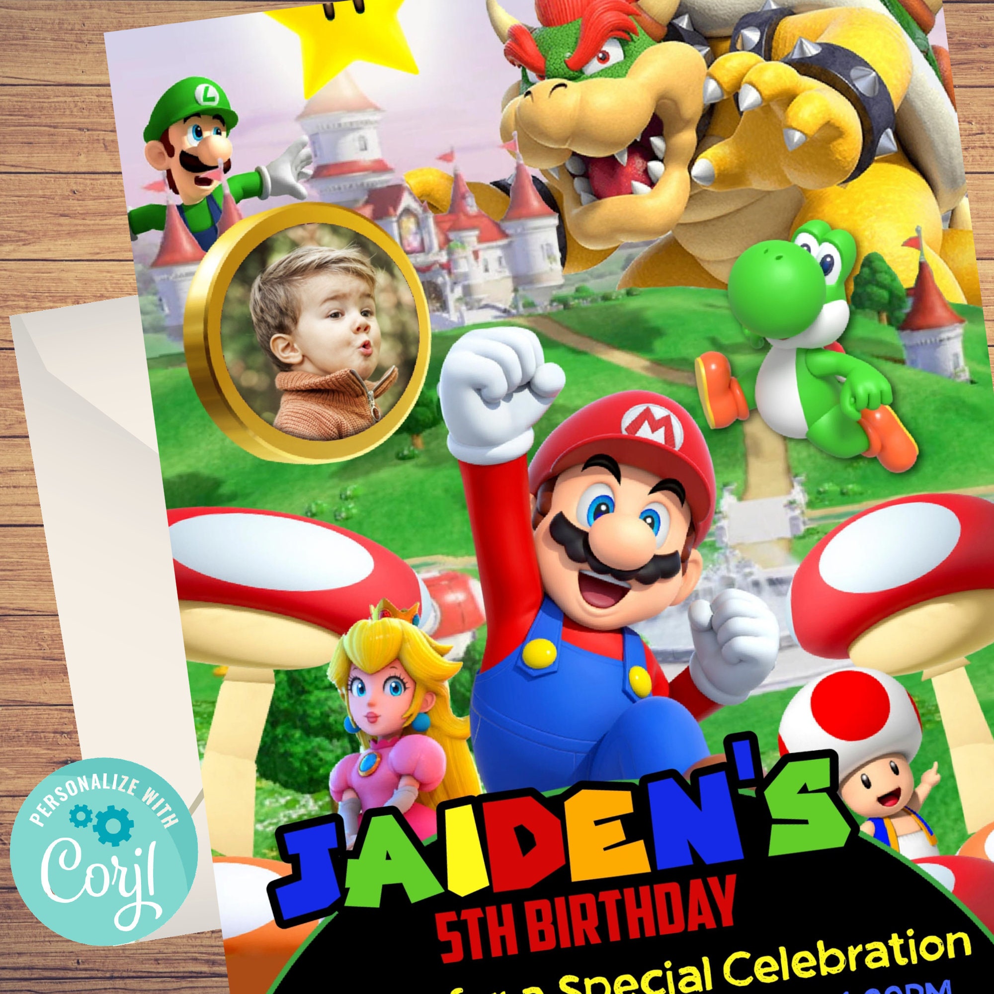 Super Mario Birthday Invitation, Birthday Invitation, Super Mario ...