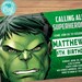 Editable Hulk Birthday Invitation, Template Hulk, Superhero Invite ...