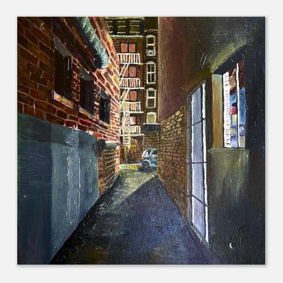 Late Night Alleyway NYC original Painting New York City Street Canvas ...