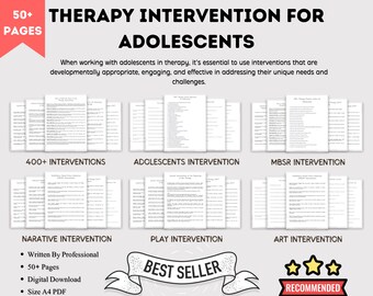 Adolescent Therapy Interventions for Progress Notes, Therapeutic ...