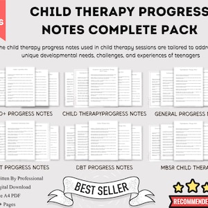 Child Therapy Progress Note Statements, Therapy Progress Notes ...