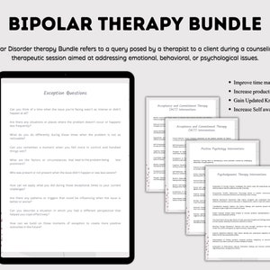 Bipolar Disorder Therapy Resource Bundle | Therapy Session Questions ...