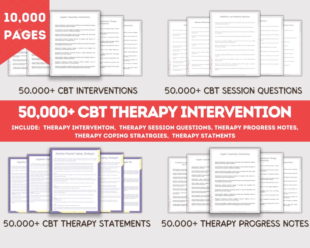 Cognitive Behavioral Therapy (CBT) Interventions Mega Bundle | CBT ...