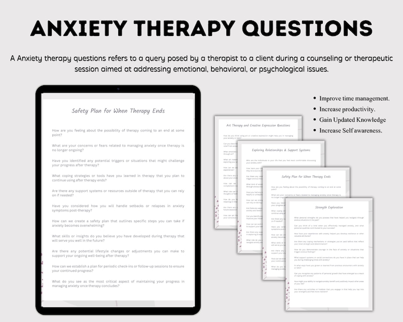 Anxiety and Depression Therapy Questions, Counseling Questions, Therapy ...