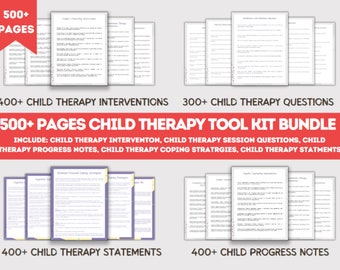 Child Therapy Bundle, Therapy Questions, Therapy Goals and Objectives ...