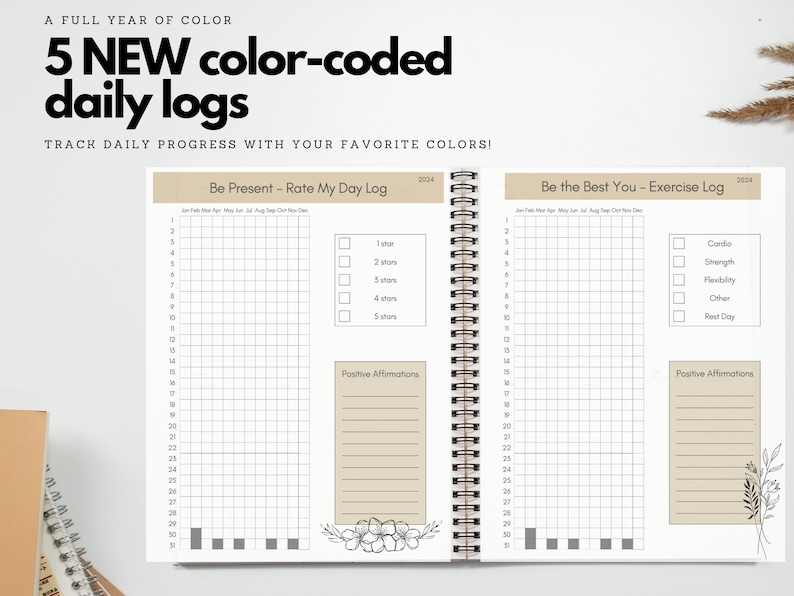 NEW Color-coded Daily Logs! 5 Printable Logs Including an Exercise Log ...