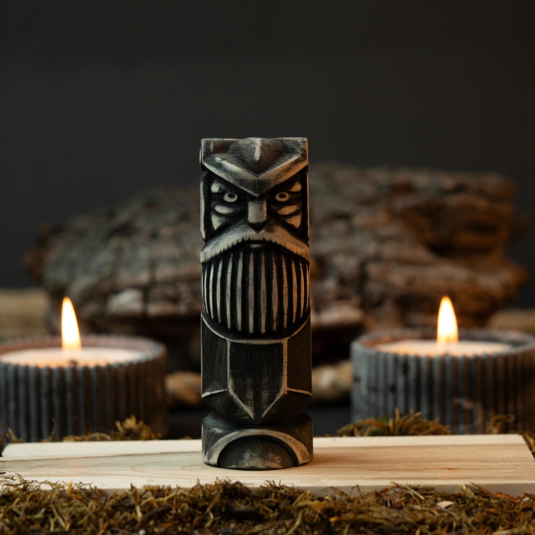 Black Thor Wooden Figurine – 4.7" Norse God of Thunder and Protection ...