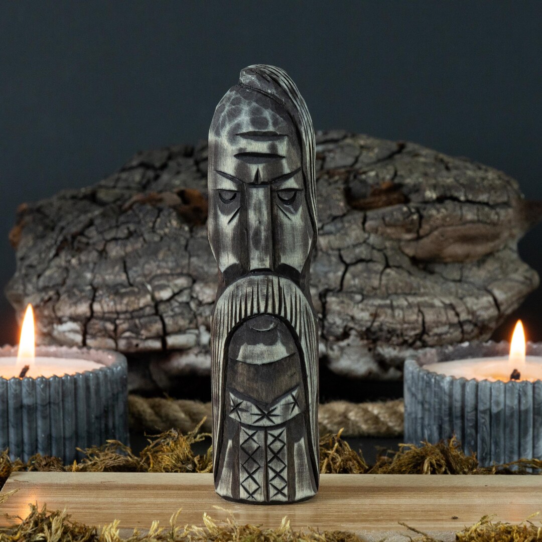 Cossack Chieftain Figurine, 6-inch Hand-carved Black Wooden Totem of ...