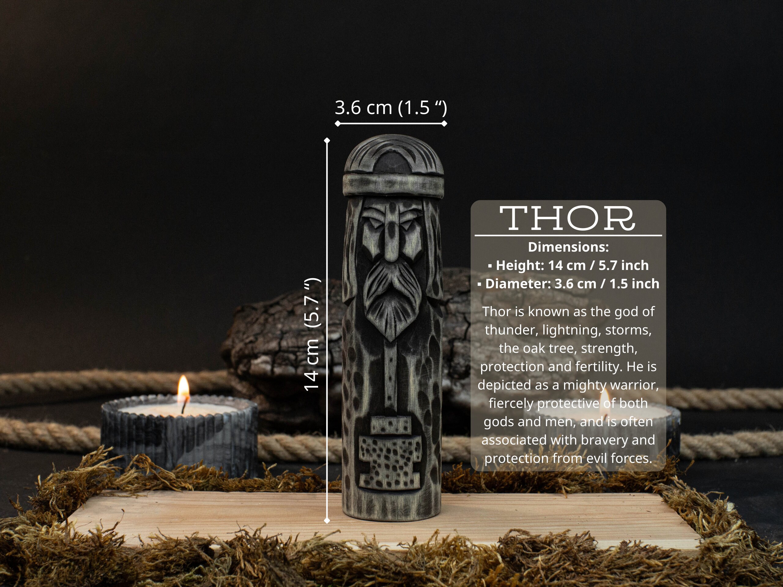 Wooden Figurine Set 4 PCS. Scandinavian Gods. Wood Carving. Altar ...