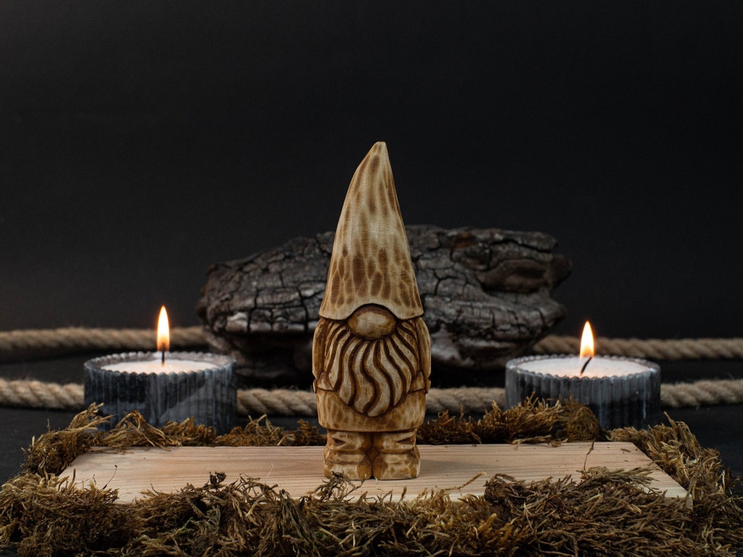 Wooden Figurine Gnome - Glimmerwick. Wood Carving. Hand-carved Gnome ...
