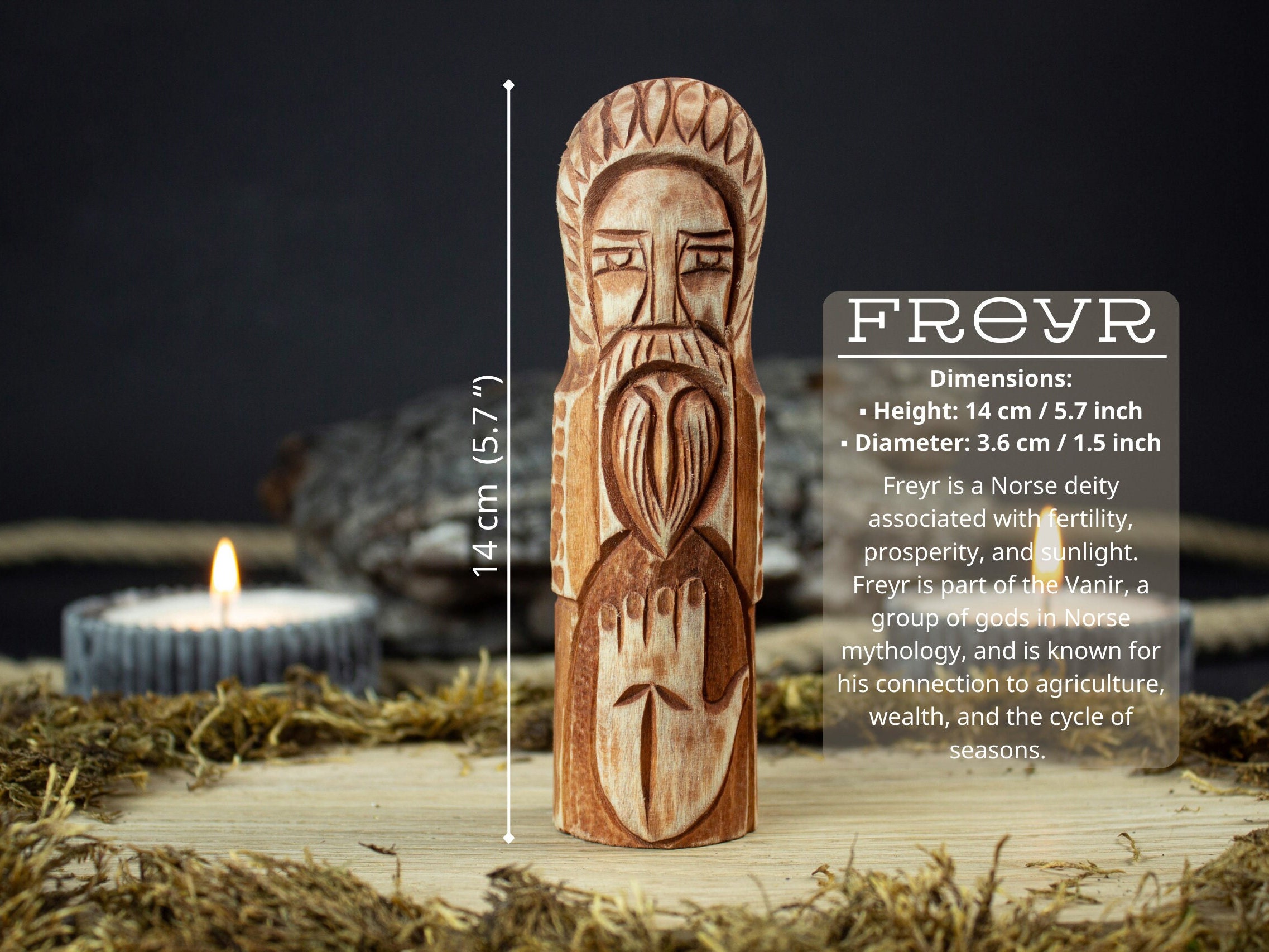 Wooden Figurine - Freyr. Scandinavian God. Wood Carving. Altar Heathen ...