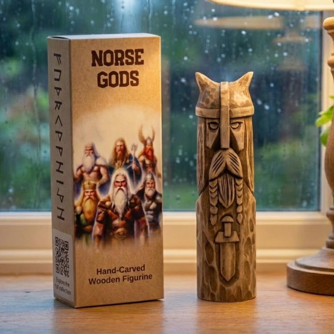 6-inch Tyr Wooden Statue – Norse God of Justice, Linden Wood Pagan ...