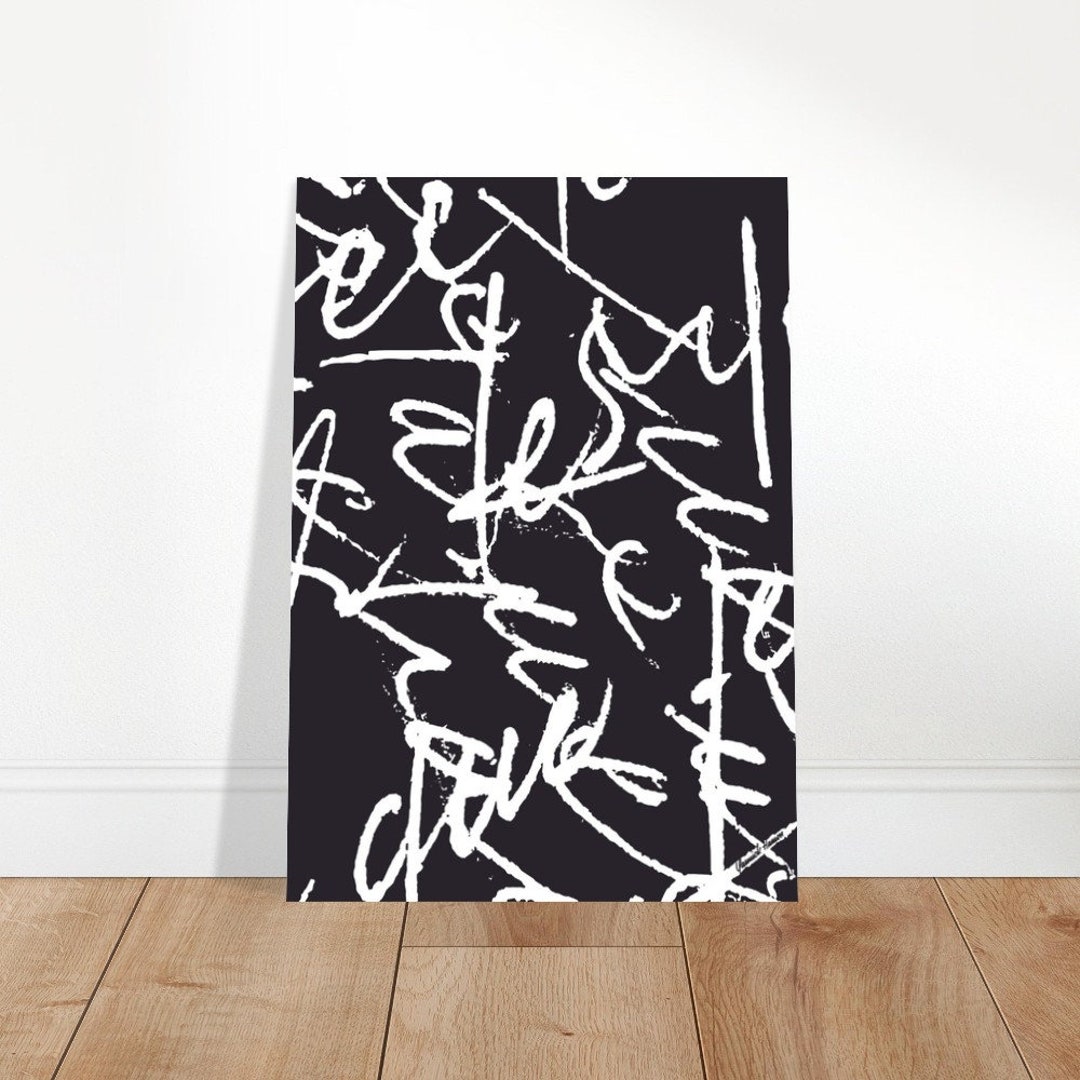 Abstract Handmade Calligraphy Poster Modern Print, Decor, Trendy Wall ...