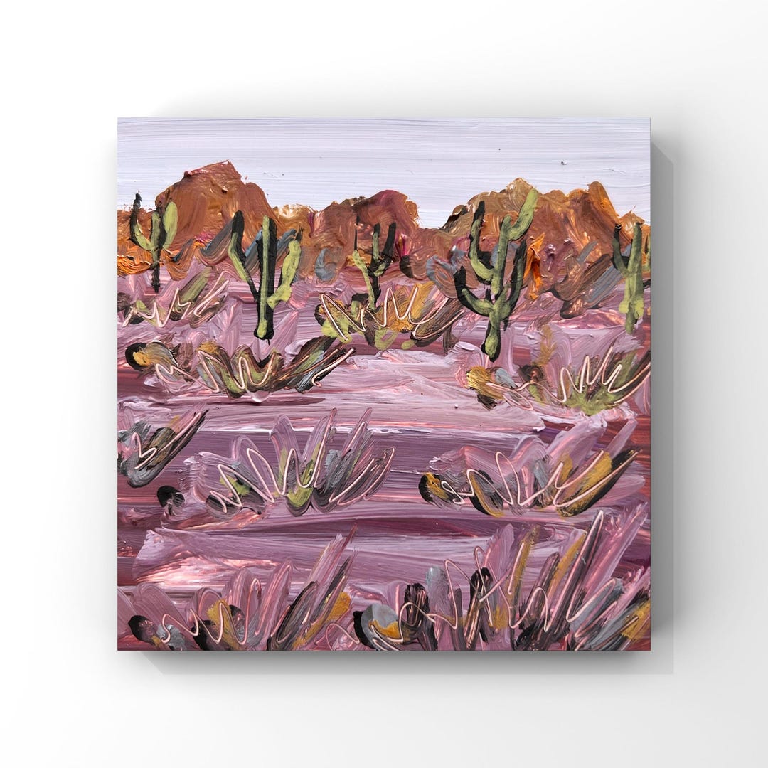 Arizona Oil Painting Arizona Sunset Desert Landscape Art Cactus Art ...