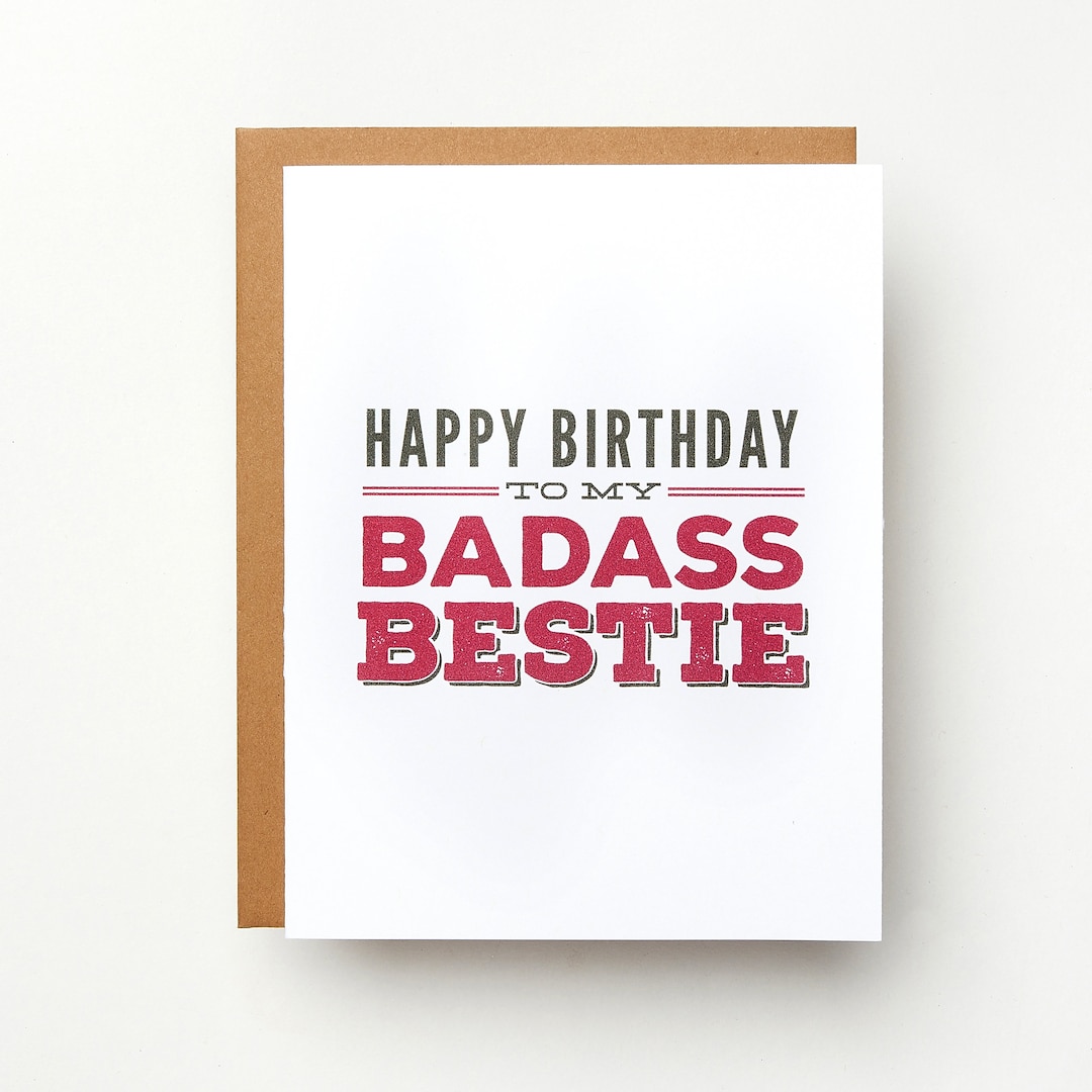 Snarky Birthday Card Happy Birthday to My Badass Bestie Card - Etsy UK