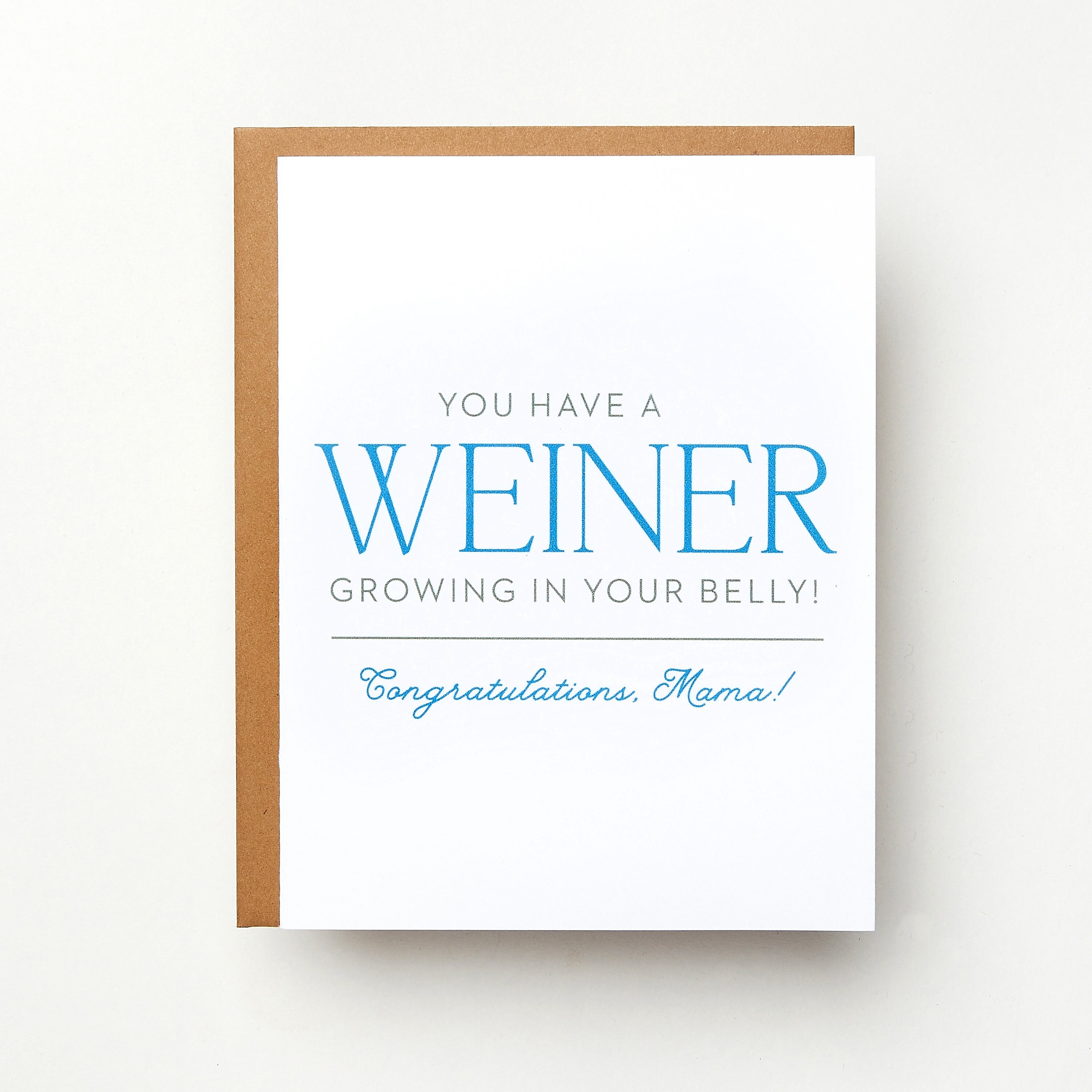 There's a Weiner Growing in Your Belly Pregnancy Card Baby Shower ...