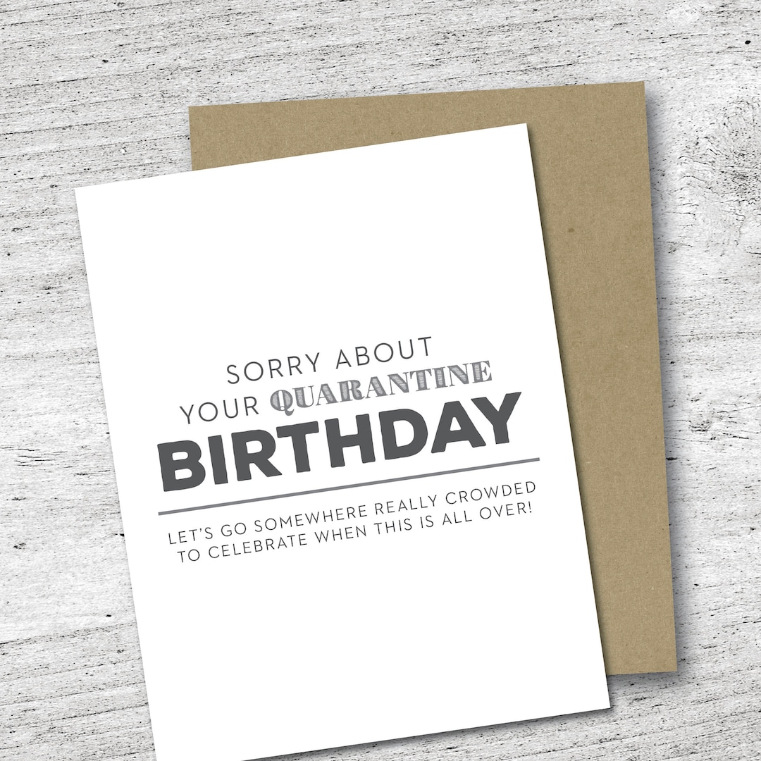 Quarantine Birthday Card | Birthday Card | Love Card | Miss You ...