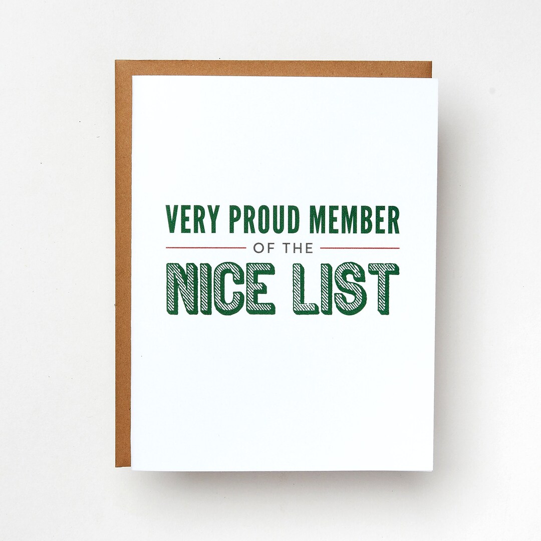 Very Proud Member of the Nice List Card | Funny Christmas Card ...