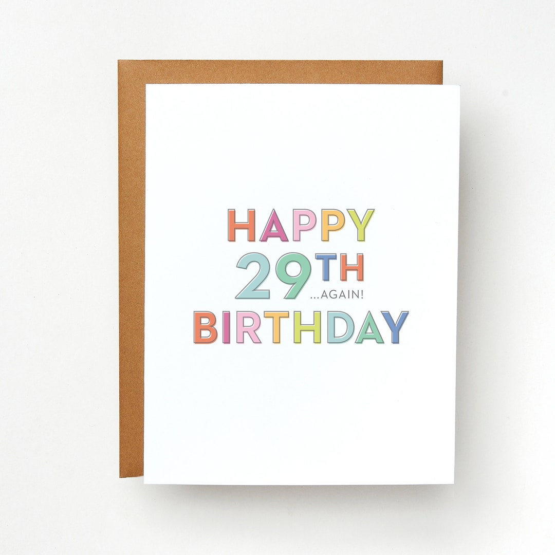 Happy 29th (...again!) Birthday Card | Funny Birthday Card | Hilarious ...