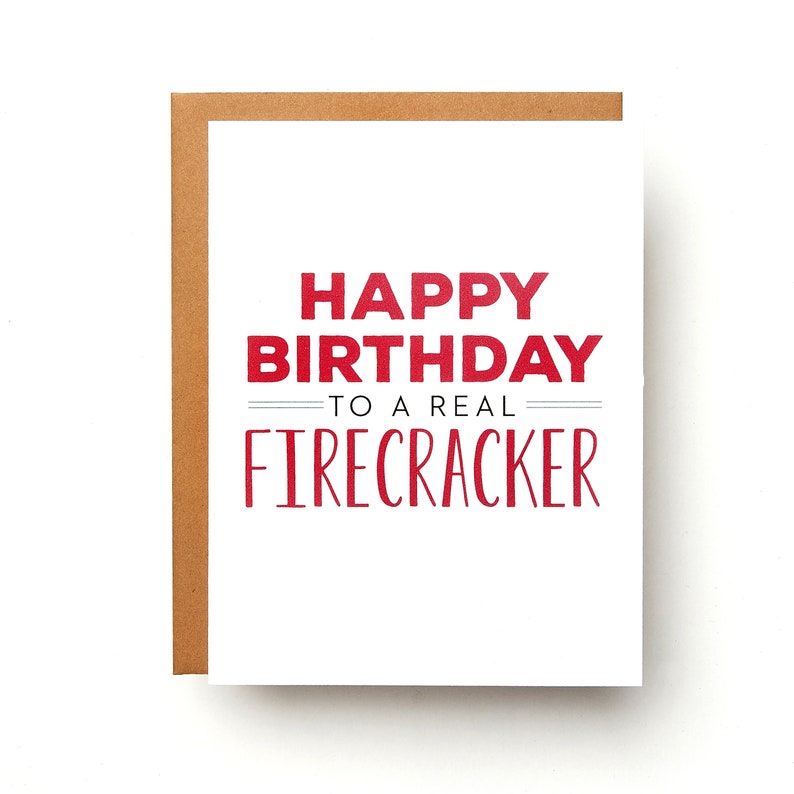 Happy Birthday to a Real Firecracker Card Birthday Card - Etsy