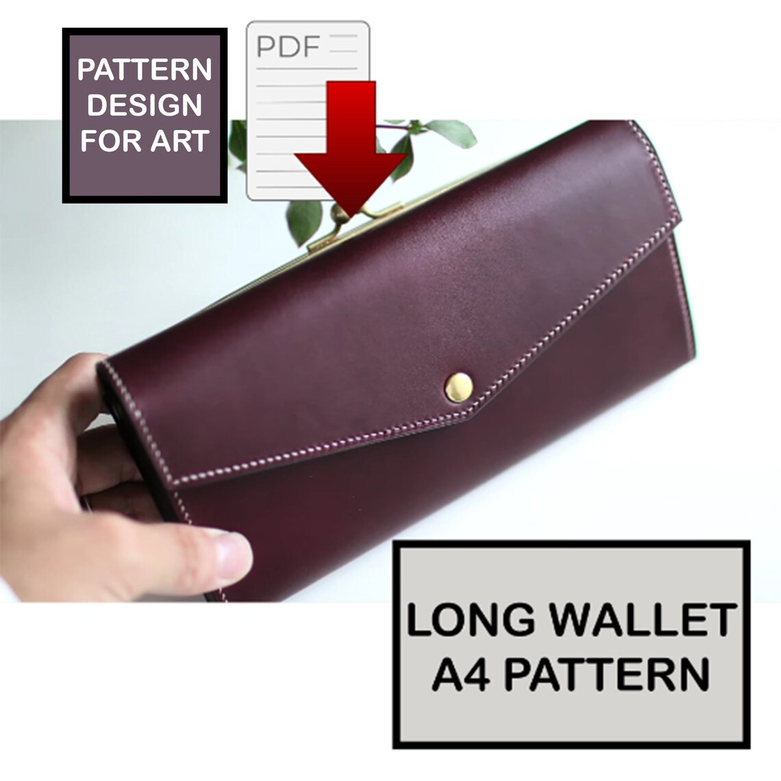 Pattern Leather Wallet, Wallet PDF, Pattern PDF Long Wallet, Wallet ...