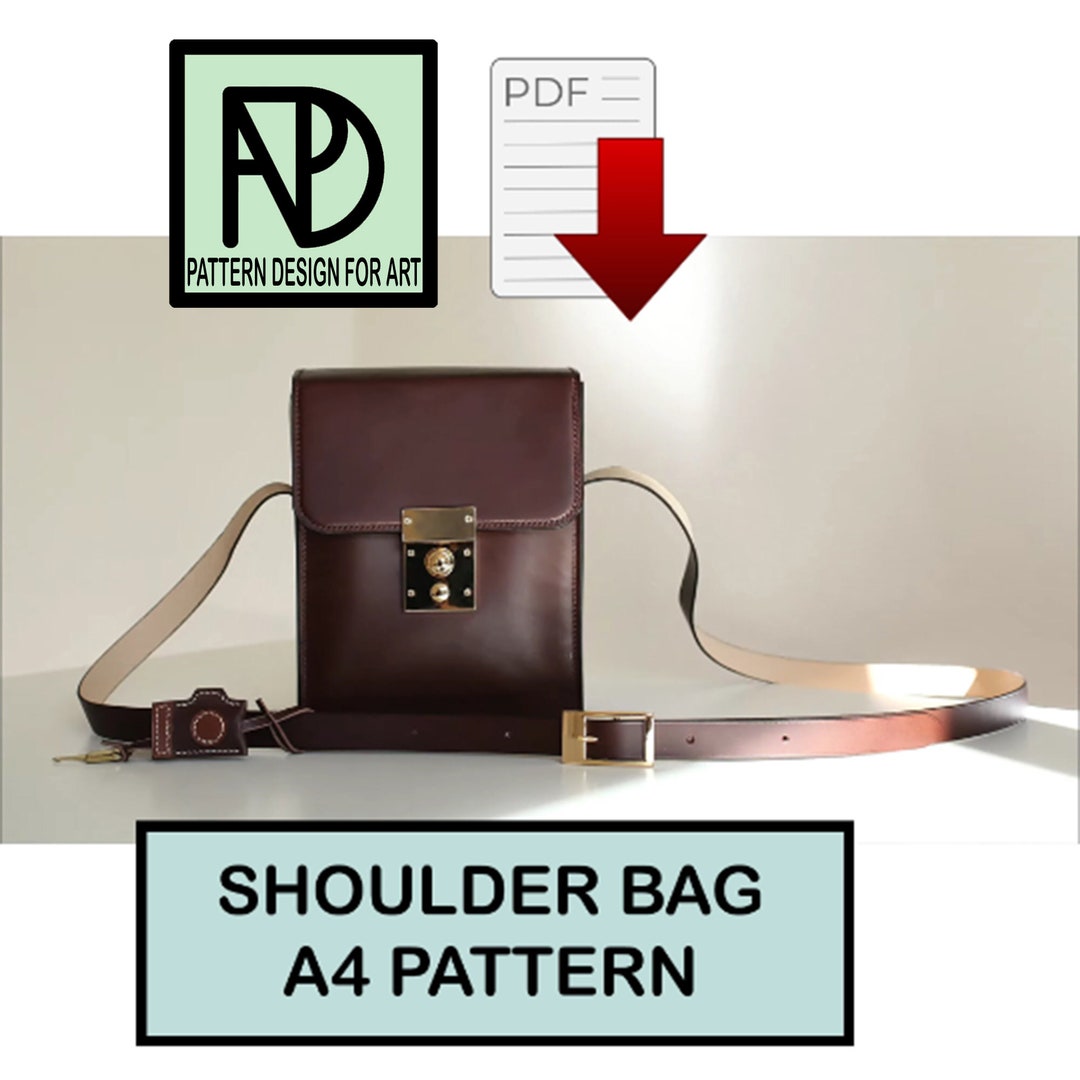 Leather Shoulder Bag PDF Pattern Man Messenger Bag Woman Messenger Bag Shoulder Messenger Bag ...