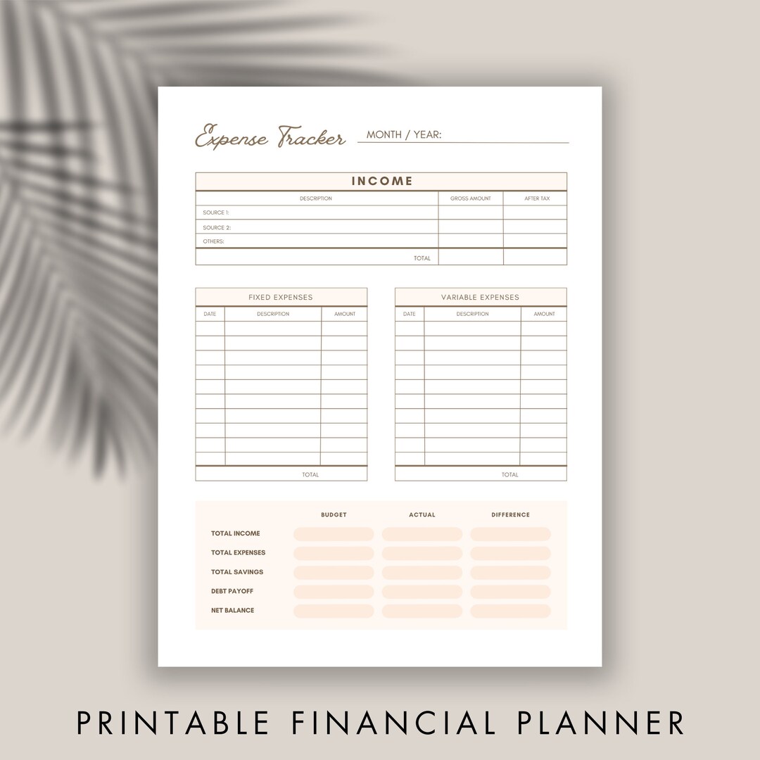 Printable Financial Planner Monthly Financial Planner Monthly Planner ...