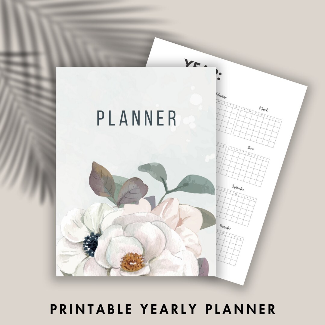 Printable Yearly Planner Digital Download Planner Printable Planner ...