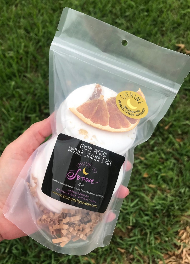 Blood Orange & Bergamot Citrine Crystal Shower Steamer 3 Pk - Etsy